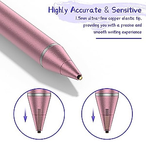 Stylus Pens for Touch Screens, Active Stylus Pen for iPad with Fine Point Tip, Compatible with Apple iPad/iPhone/Android/Samsung/Tablet and Other Touch Screen (Rose Gold)
