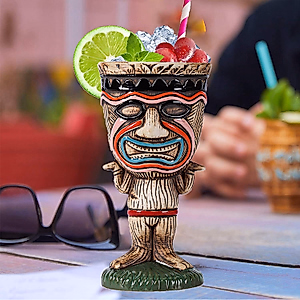 chongjian (250ML) Tiki Mugs Cocktail,Ceramic Tiki Mug for Exotic Cocktail Glasses,Tiki Bar Professional Hawaiian Party Barware - Great Home Bar Present idea