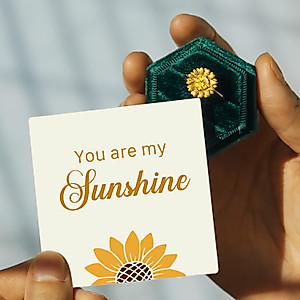 STORYJEWELLERY Story Jewellery Sunflower Ring for Women, Gold Plated Sunflower Ring for Girl, You Are My Sunshine Ring for Women, Birthday Christmas Valentines Gifts Rings for Girls(all, silver 10)