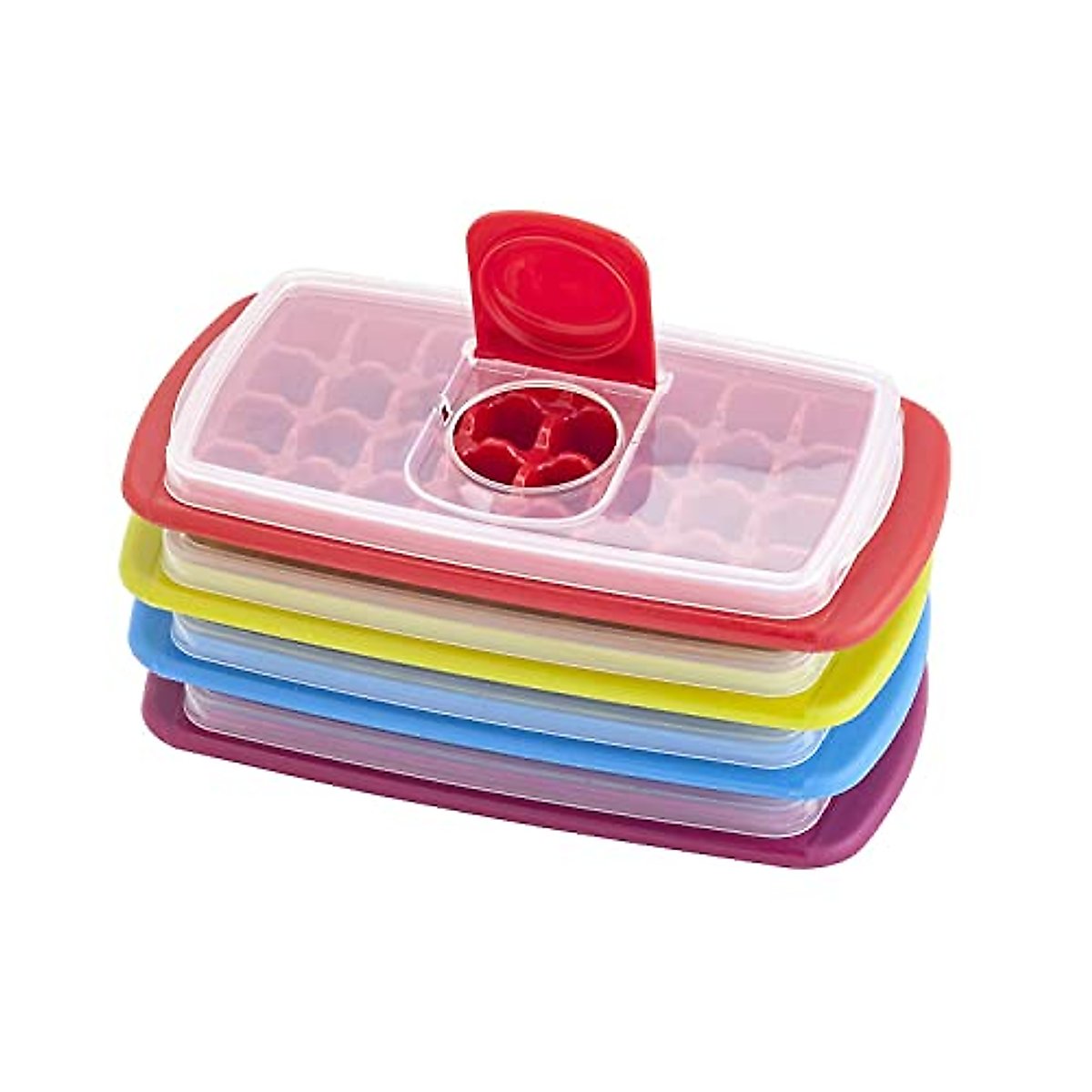 Joie Mini Ice Cube Tray with Lid and Flip & Fill Tabs, Assorted Colors (8541983721)