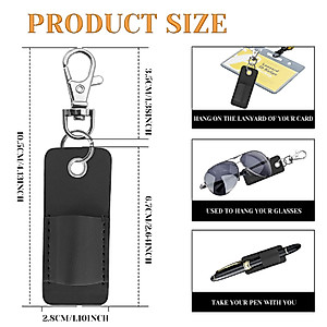 2 Pieces Pen Lanyard Holder, Pen Holder for Lanyard Pen Holder for Clipboard with Clip PU Leather Exquisite Workmanship Anti-lost Leather Pen Holder for Badge Clipboard (Black and Brown)