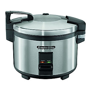 Proctor Silex Commercial 37540 Rice Cooker/Warmer, 40 Cups Cooked Rice, Non-Stick Pot, Hinged Lid, Stainless Steel Housing