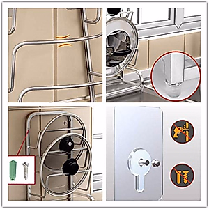 XJJZS Pot Lid Organizer Rack,Pot Lid Holder,Pan Lid Cover Stand Holder Organizer Rack with Drain Tray for Kitchen Cabinet Pantry