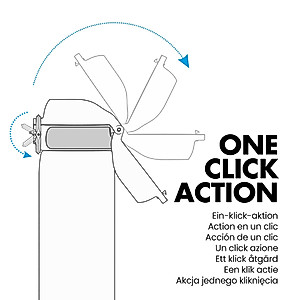 ION8 Steel Water Bottle, 600 ml/20 oz, Leak Proof, Easy to Open, Secure Lock, Dishwasher Safe, Flip Cover, Fits Cup Holders, Carry Handle, Durable, Scratch Resistant, Carbon Neutral, Teal Green