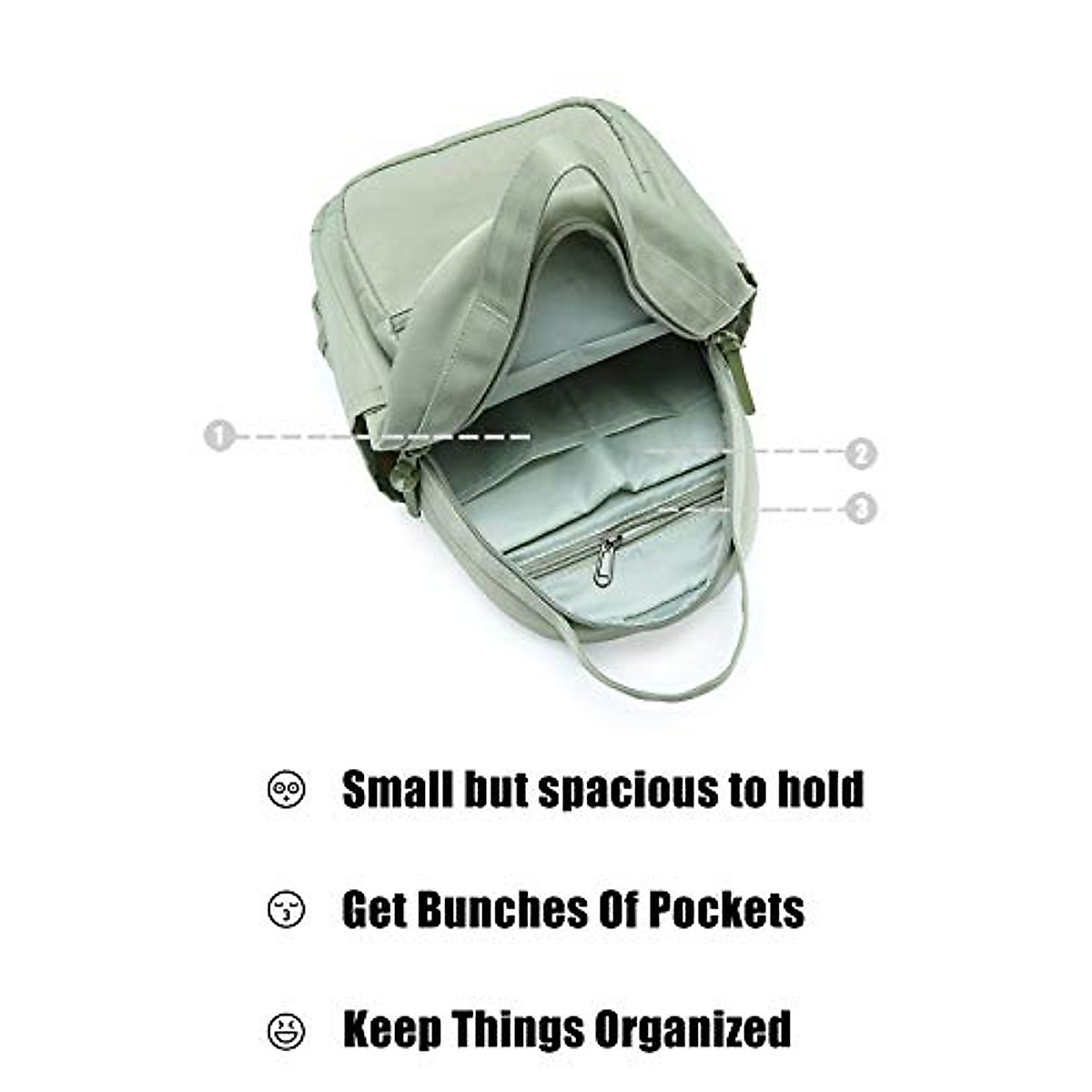 HotStyle ETTASA Mini Backpack, Cute for Women & Teen Girls, Sage Green