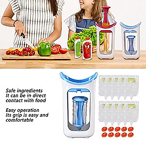 Baby Food Squeeze Station, Infants Pouch Puree Filling Squeezer Babies Homemade Fresh Fruit Juice Maker Reusable Portable Semi Solid Processor Storage Bags Toddlers Home Kitchen Restaurant (blue)