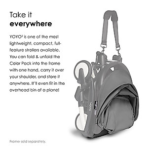 BABYZEN YOYO 6+ Color Pack, Grey - Includes Seat Cushion, Matching Canopy & Zippered Back Pocket - Requires YOYO2 Frame (Sold Separately)