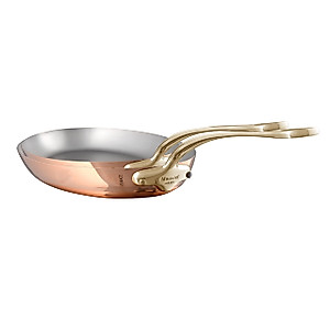 Mauviel M'Heritage 150 B 1.5mm Polished Copper & Stainless Steel 2-Piece Oval Pan Set With Brass Handles, Made in France