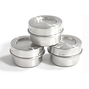 LEADUP 18/8 Stainless Steel Leakproof Dips Condiment Containers(1.5 oz),Set of 3,Salad Dressing/Sauces/Snacks Food Storage Containers for Lunch Box Picnic Travel Durable Eco Friendly Reusable