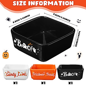 Tanlade 3 Pcs Halloween Candy Bowl Mini Ceramic Bowl for Tiered Tray Halloween Candy Dish Halloween Party Supplies Candy Holder for Farmhouse Home Housewarming Gift (Candy Corns)