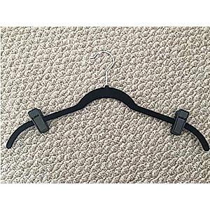 Black Plastic Hanger Clips Slim-line Set of Finger Clips Strong Pinch Grip Clips for Slim Line Hangers Fit Well on The Slim Velvet Hangers Set of 20