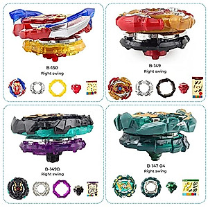 JIMI Bey Battling Top Stadium Blade Battle Set, 12 Burst Spinning Tops 3 Launchers Grip 1 Arena Combat Game, Toy Gift for Kids Boys Ages 6+