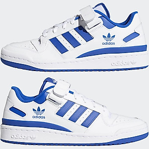 adidas Men's Forum Low Sneaker, White/White/Team Royal Blue, 10.5