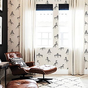 Novogratz x Tempaper Waverly White Zebras in Love Removable Peel and Stick Wallpaper, 20.5 in X 16.5 ft, Made in the USA