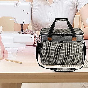 Kungfuking Universal Sewing Machine Carrying Case, Sewing Machine Bag with Multiple Pockets, Sewing Storage Case Travel Tote Bag for Singer, Brother, Janome etc Sewing Machine