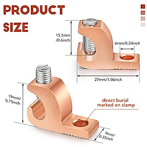 10 Pack Lay in Connector Pool Bonding Lug Copper Conductor Lay in Connector Copper Lay in Lugs AWG for Grounding Swimming Pool and Conduits, 4-14 Wire Range