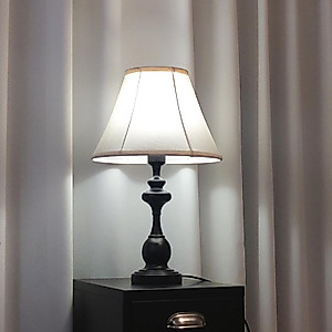 Thuipwroen Double Lamp Shades 6x12.5x9 inch,White Lampshades set of 2 Natural Linen Hand Crafted Lampshades Large