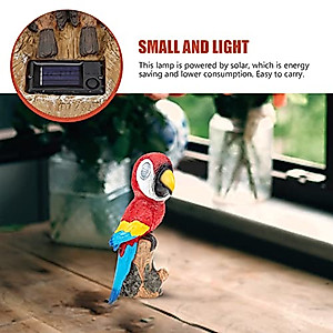 Operitacx Parrot Garden Statue Solar Light Resin Parrot Figurine Animal Sculpture Landscape Lamp for Indoor Outdoor Patio Yard Lawn Decor