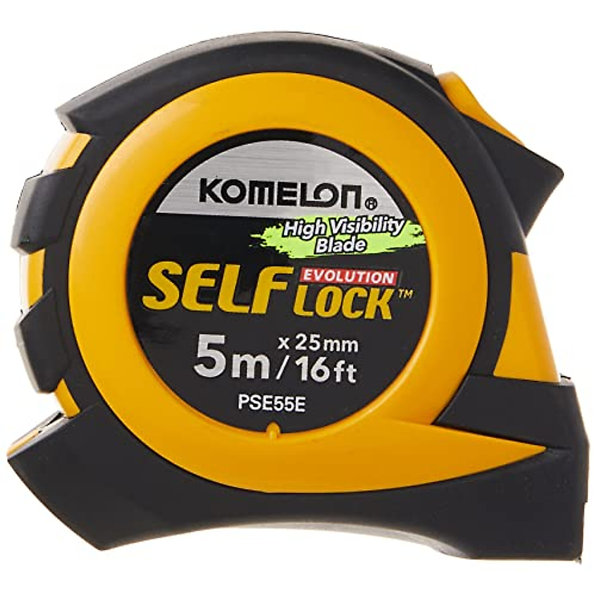 Komelon PSE55E 5M/16' Metric Self-Lock Tape Measure, Yellow/Black