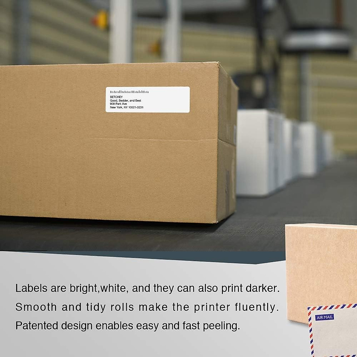 BETCKEY - Compatible DYMO 30252 (1-1/8" x 3-1/2") Address & Barcode Labels - Compatible with DYMO Labelwriter 450, 4XL, NOT Fit 550 & 5XL [1 Rolls/350 Labels]