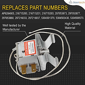 Lifetime 5304513033 Refrigerator Temperature Control Thermostat by Seentech - Compatible With Frigi-daire Kenmore - Repalces: 297216037 5304503436 216715200 297216033