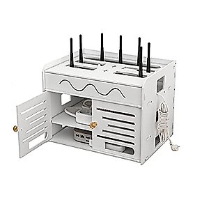 WiFi Router Storage Box, Cable Management Boxes, Wall Hanging Router Decorative Box, Hide Box for Router Cable Organizer Power Charger Storage Organizer Hide Box, Decorative Box… (36×26.5×27 cm)