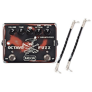 Dunlop SF01 Slash Octave Fuzz Stomp Box Guitar Effects Pedal w/ 2 Patch Cables