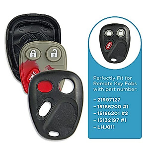 Keyless2Go Replacement for New Shell Case and Button Pad for Remote Key Fob with FCC LHJ011 - Shell ONLY