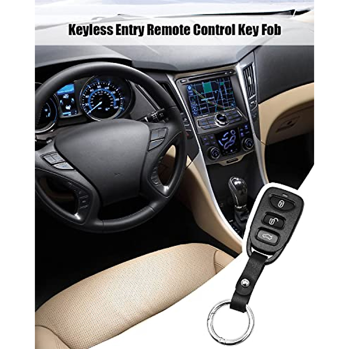 EMIHO Car Key Fob Fit for Hyundai Sonata 2011-2015, Keyless Entry Remote Replace 95430-3Q000 95430-3Q001, FCC ID：OSLOKA-950T, 2 Pack