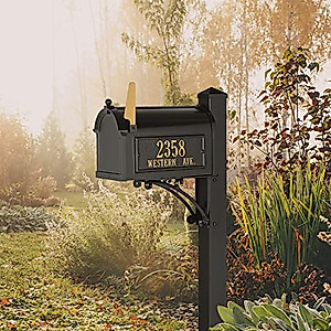 Whitehall 16308 Aluminum Superior Mailbox Package in Black