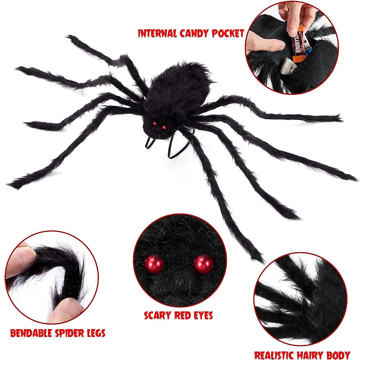 Halloween Spider Costume & Decorations - Realistic Giant Spider Prop