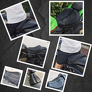 SUNPIE Motorcycle Gel Seat Pad- Universal 3D Honeycomb Motorcycle Seat Cover Breathable and Comfortable Large Seat Cushion Pad