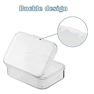12 Pieces Bead Storage Containers, Plastic Storage Cases Mini Clear Bead Storage Containers Transparent Boxes, Small Containers with Lids Craft Organizer
