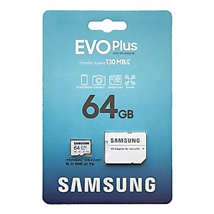 Samsung 64GB Micro SDXC Class 10 UHS-I EVO Plus Memory Card Works with Nintendo Switch, Switch Lite, Switch OLED Gaming Console (MB-MC64KA) Bundle with 1 Everything But Stromboli Micro SD Card Reader