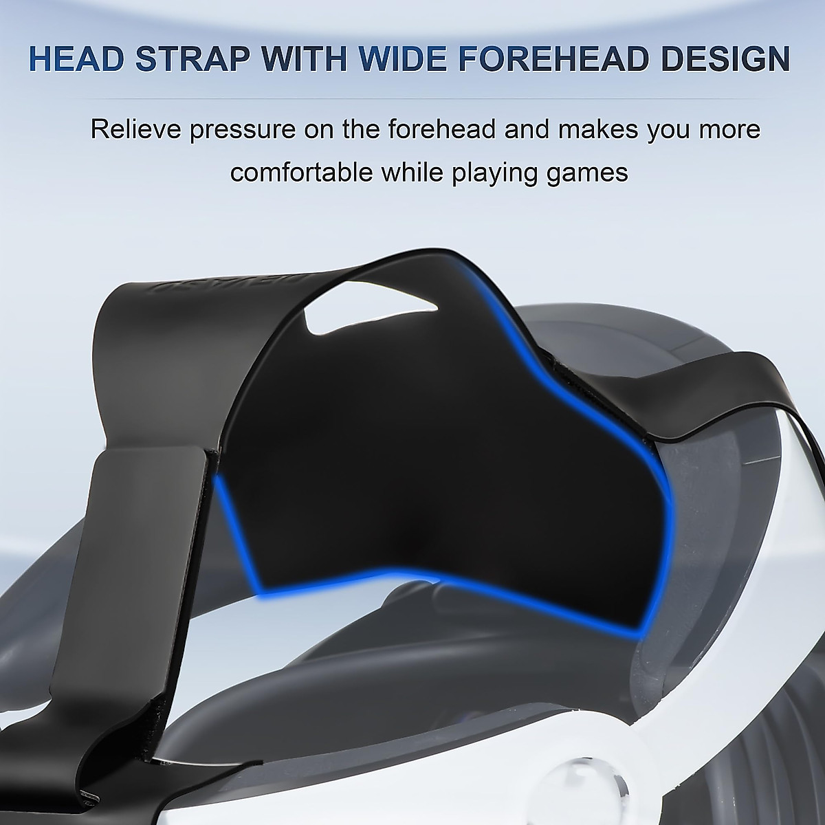 Adjustable Head Strap for PlayStation VR2, Double-Sided PU Soft PS VR2 Strap, Enhanced Comfort for VR2 Headset, Lightweight Reduce Head Pressure Accessories for PS5 VR2
