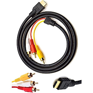 Chenduomi HDMI to RCA TV Cable HDMI Male to 3 RCA Female av Cable Video Audio Component Converter Adapter 1080P Cable for HDTV Black 5ft/1.5m