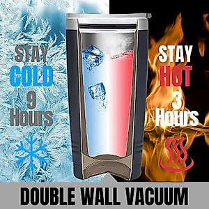 Raccoon Gifts for Men and Women, Insulated 20 oz Stainless Steel Travel Tumbler with Straw, Brush, Lid, and Gifts Box, LET'S GET TRASHED