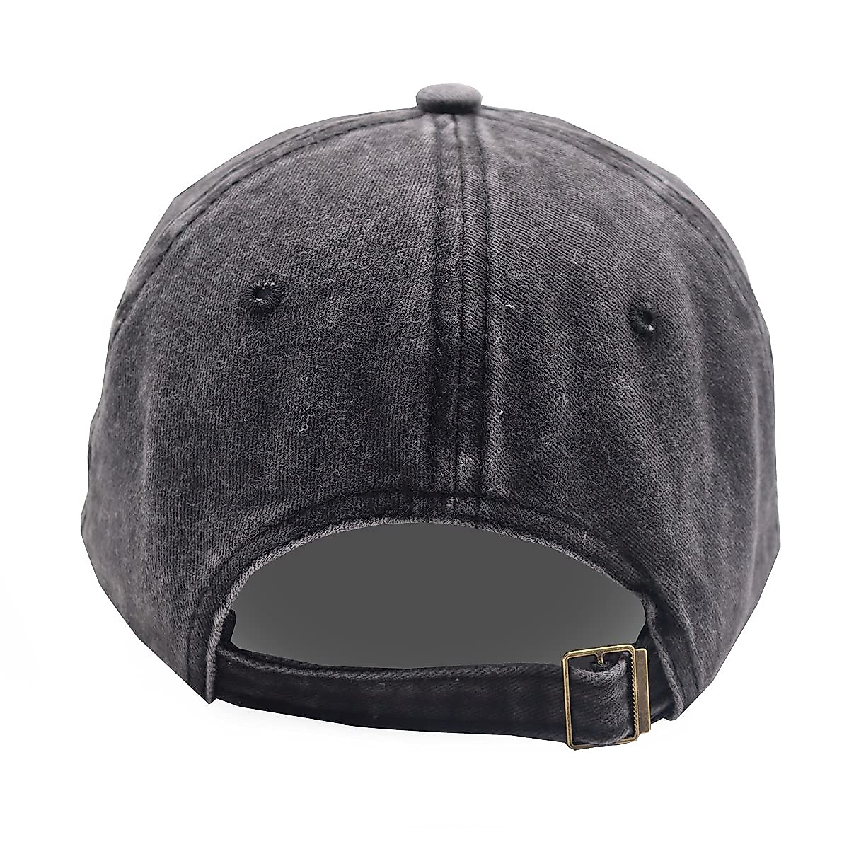 KKMKSHHG Women's Baseball Cap, Embroidered Adjustable Vintage Distressed Cotton Dad Hat Black