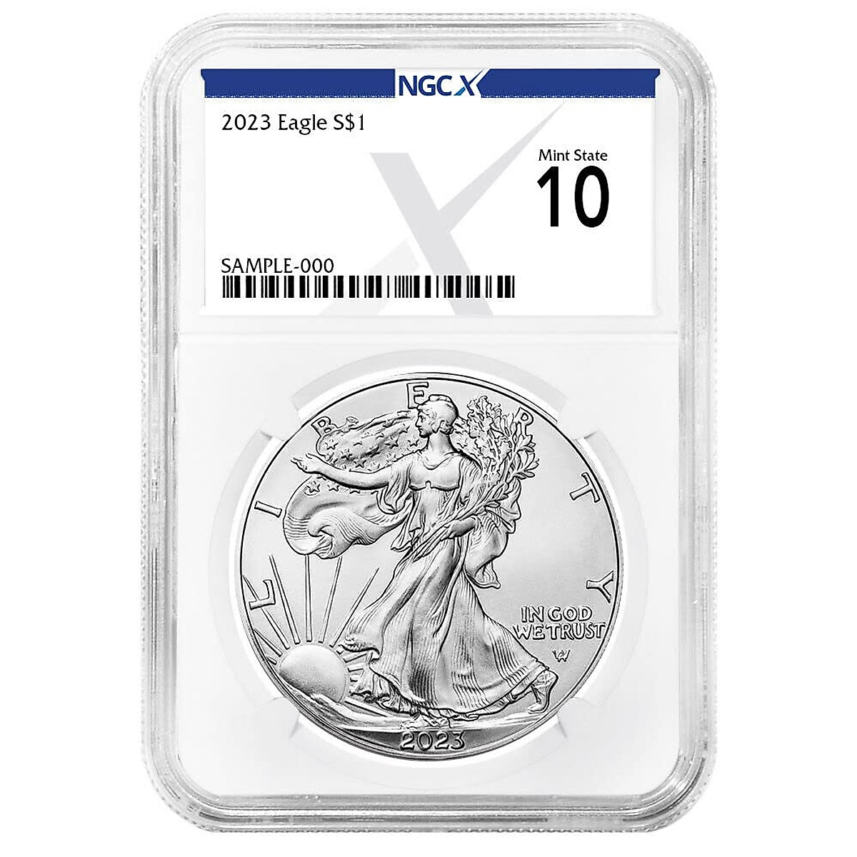 2023 No Mint Mark 2023 $1 American Silver Eagle NGCX MS10 X Label $1 NGC Good