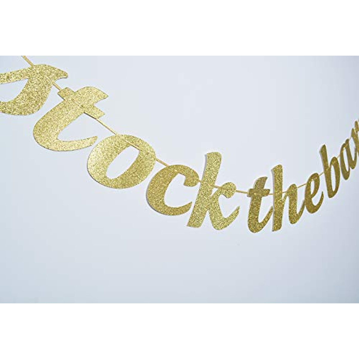 Stock The Bar Glitter Gold Banner, Wedding Reception Banner, Bride Tribe, Engagement,Bachelorette Party, Wedding Decor (Gold)