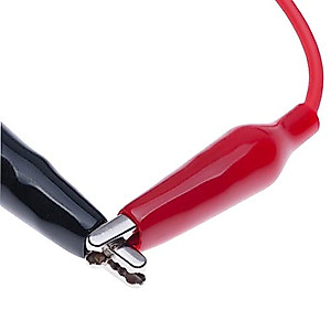 Crocodile Clips Electrical Insulated Wire Multimeter Test Leads Set Alligator Clip Clamps Double Ended Voltage Tester Cable (0.5 Meter/Red & Black)