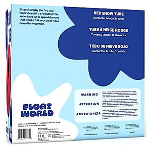 Heavy Duty Snow Tube for Adults - Large 48" Extra Durable Snow Tubing Winter Toy for Ski Mountains - Thick Vinyl Cover for Non-Pop Non-Stop Sledding (1 Pack)