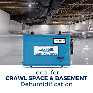 ALORAIR Commercial Dehumidifier 113 Pint, with Drain Hose for Crawl Spaces, Basements, Industry Water Damage Unit, Compact, Portable, Auto Defrost, Sentinel HD55