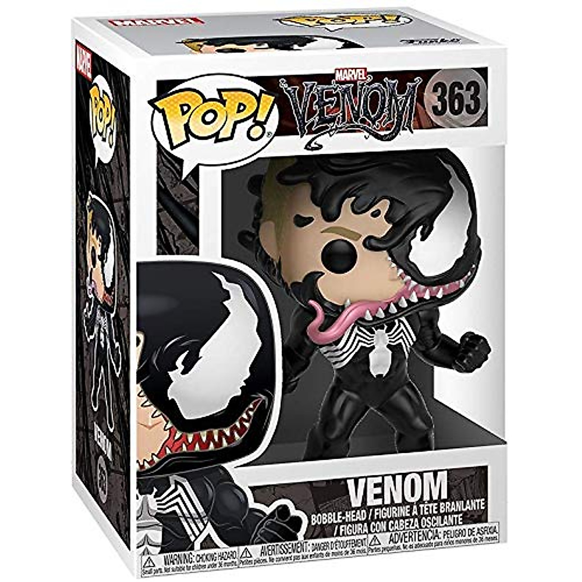 POP Marvel: Venom - Venomized Eddie Brock Funko Pop! Vinyl Figure (Bundled with Compatible Pop Box Protector Case), Multicolor, 3.75 inches