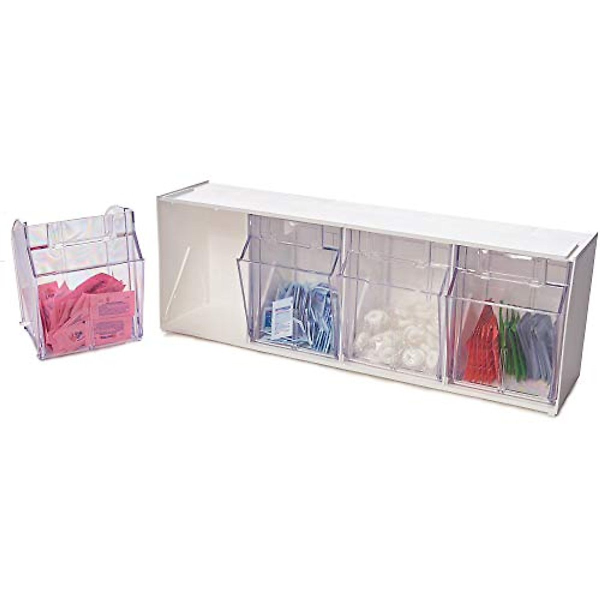 Deflecto Interlocking Multi Storage Organizer Tilt Bin, White