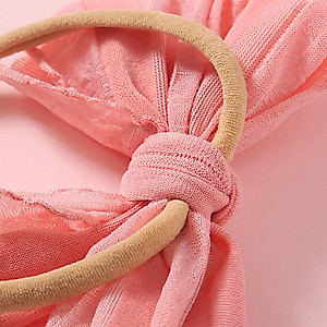 QIAOYIBEI 10PCS Baby Girls Headbands Soft Nylon Elastics Headbands Lace Mini Bows Hairbands Hair Accessories for Girls Infants Toddlers Child