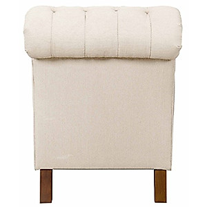 Homelegance St. 30" Claire Fabric Chesterfield Chaise, Almond Brown