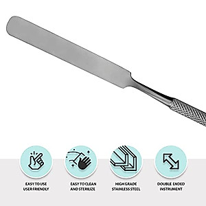 SURGICAL ONLINE Metal Spatula 5 pcs Set Kit Tools - Stainless Steel Double-Sided Tools, High Mirror Finish, Built-in Finger Grips.