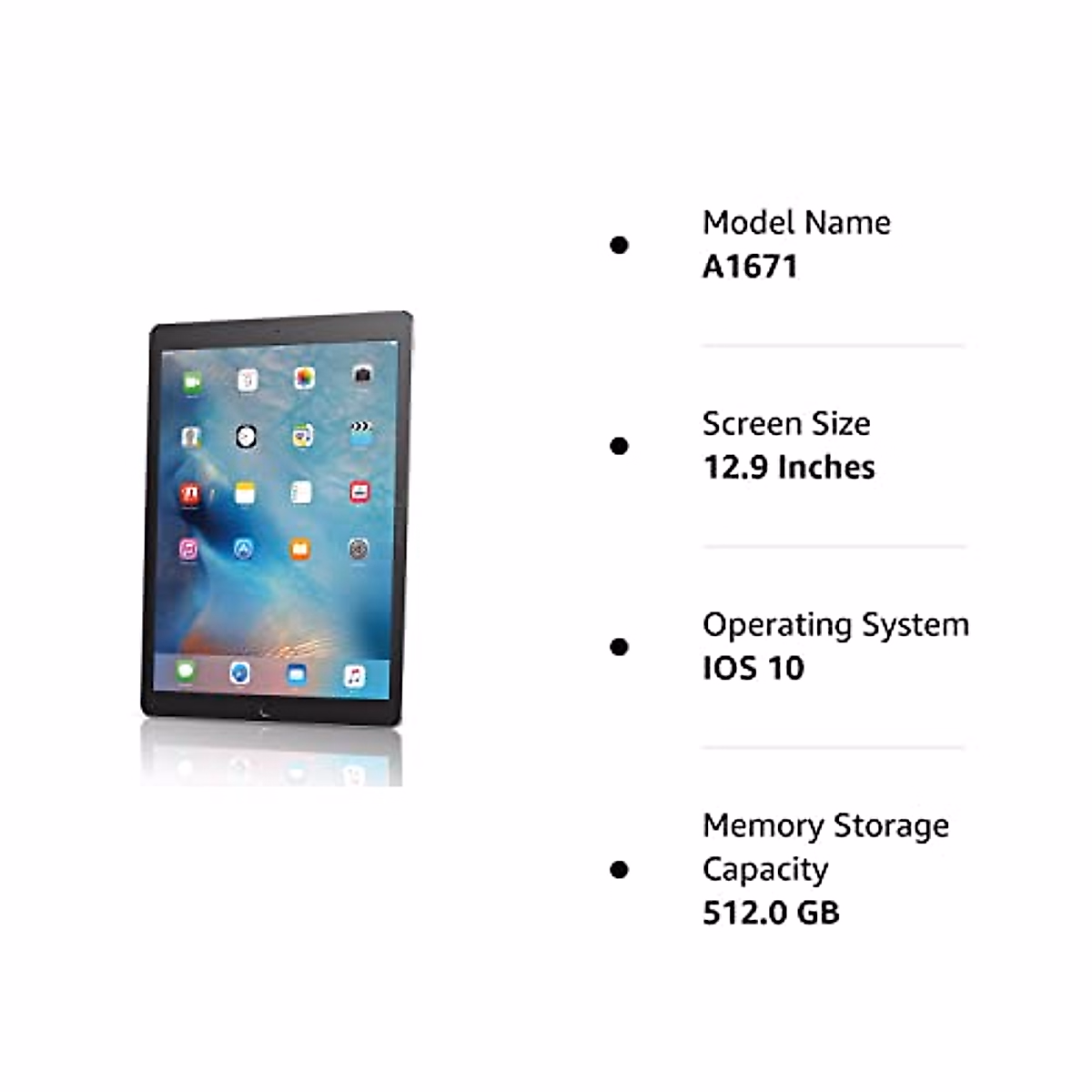 Apple iPad Pro 2nd 12.9in with Wi-Fi Cellular 2017 Model 512GB, Space Gray (Renewed)