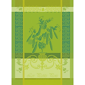 Garnier-Thiebaut, Petits Pois Chlorophylle French Jacquard Kitchen / Tea Towel, 100% Cotton, Green, 22inch x 30inch (43395)